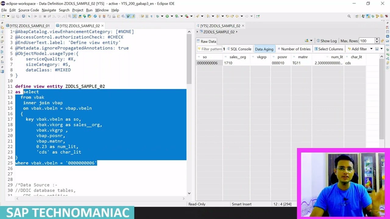 Video 21 Methods To Sort Data In Cds Views In Sap Hana Sap Erp