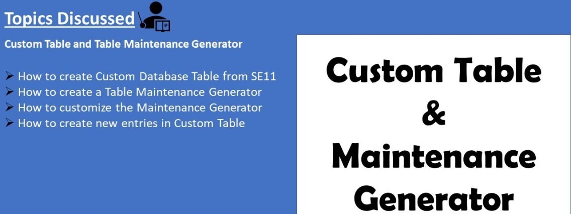 Create Custom Database Table And Maintenance Generator In Sap Bw Abap Sap Erp Tutorial Videos