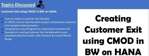 Customer Exit Using Cmod In Bw4hana Sap Erp Tutorial Videos